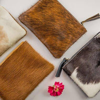 Brown Cowhide Fur Mini Purse & Coin Pouch | Furry Compact Card Holder | Furmoo – FURMOO