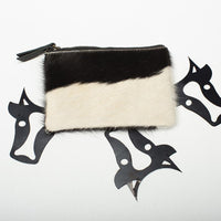 Brown Cowhide Fur Mini Purse & Coin Pouch | Furry Compact Card Holder ...