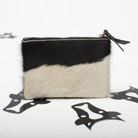 Brown Cowhide Fur Mini Purse & Coin Pouch | Furry Compact Card Holder ...
